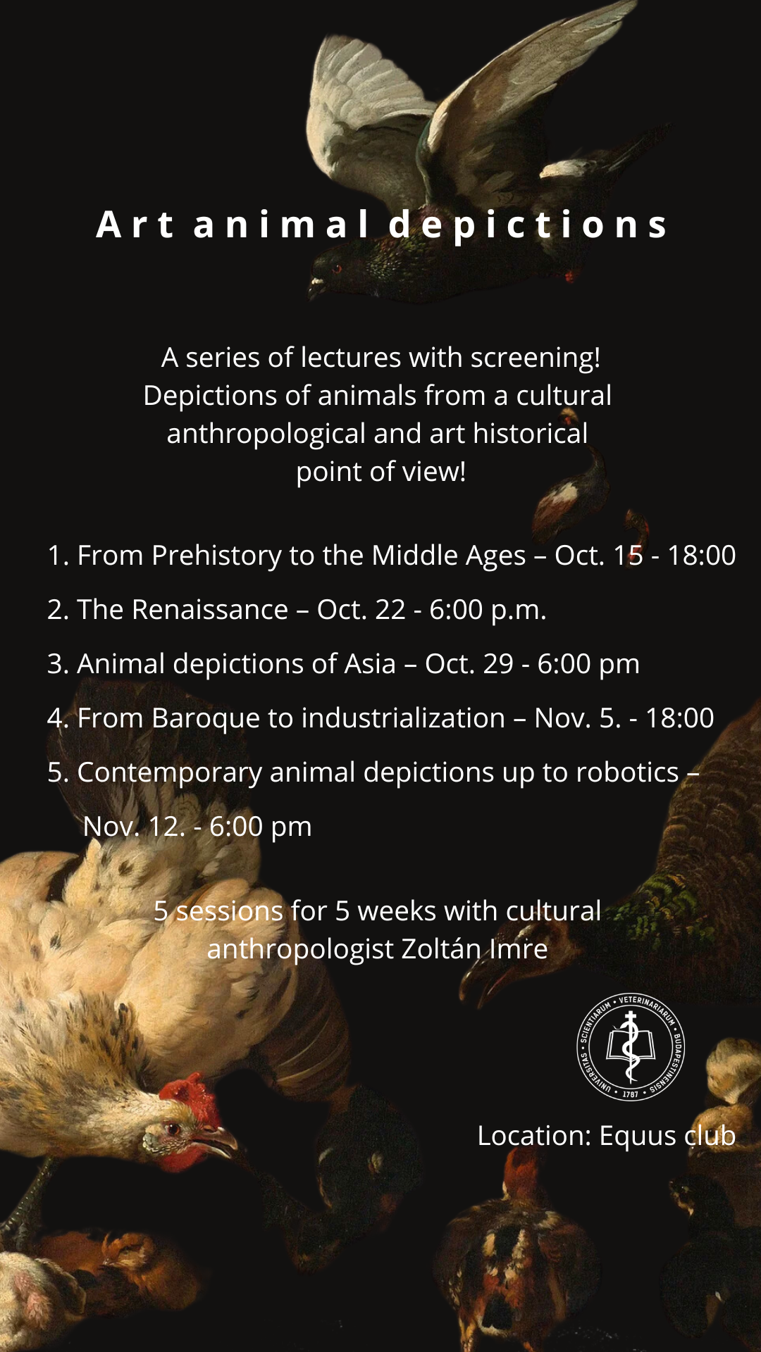 Art animal depictions - A series of lectures with screening ...
